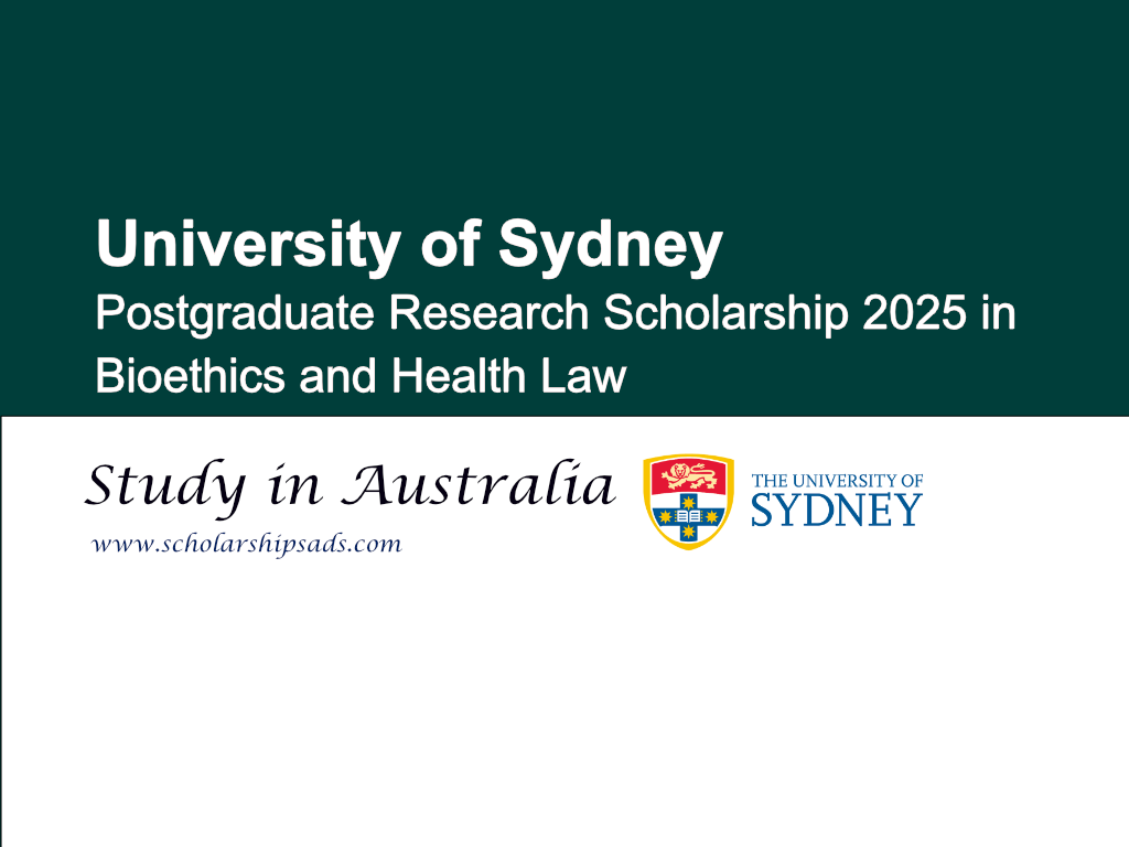University Of Sydney Australia Postgraduate Research Scholarship 2025